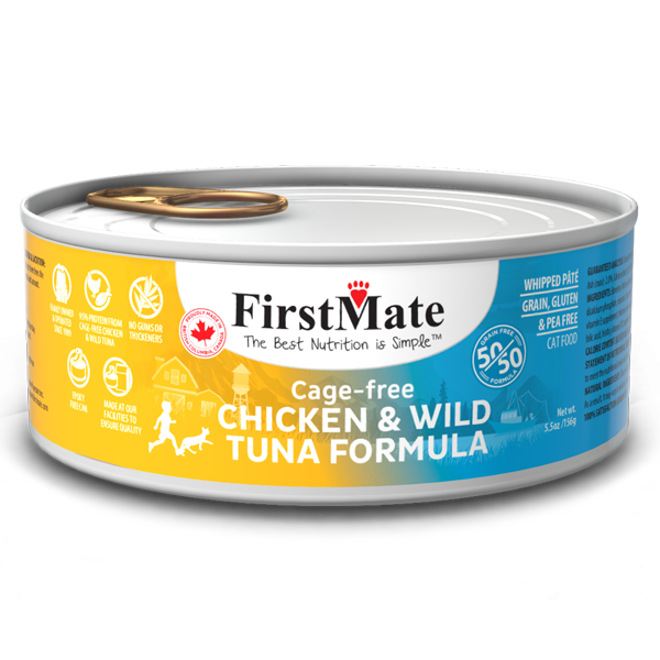 FirstMate 156g Cage Free Chicken & Wild Tuna 50/50 Canned Cat Food ...
