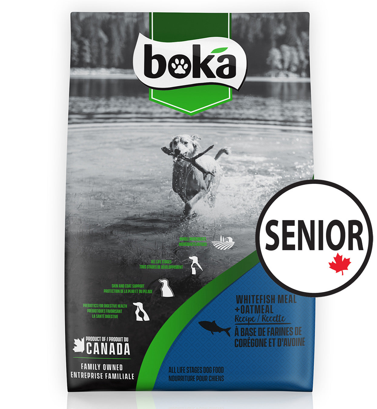 Boka Whitefish Senior Dry Dog Food Solution – Critters Pet Health Store