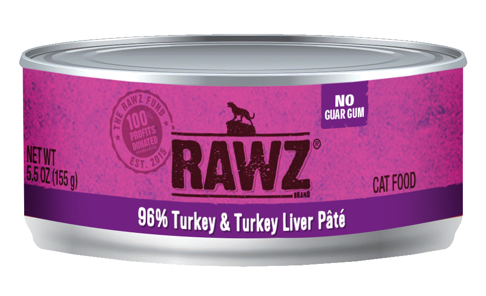 Rawz 156g Turkey & Turkey Liver Pate Canned Cat Food – Critters Pet ...