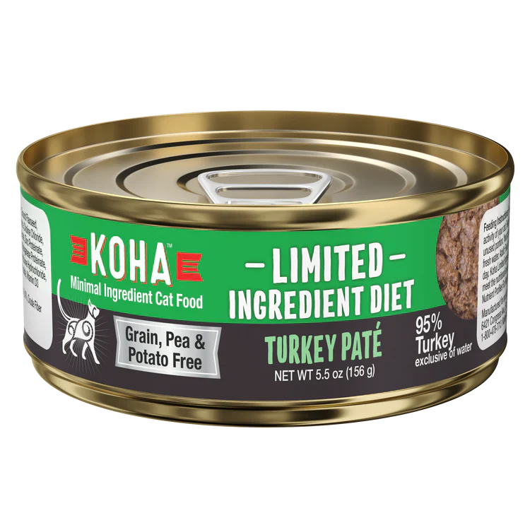 Koha 156g Limited Ingredient Diet Turkey Pâté Canned Cat Food ...