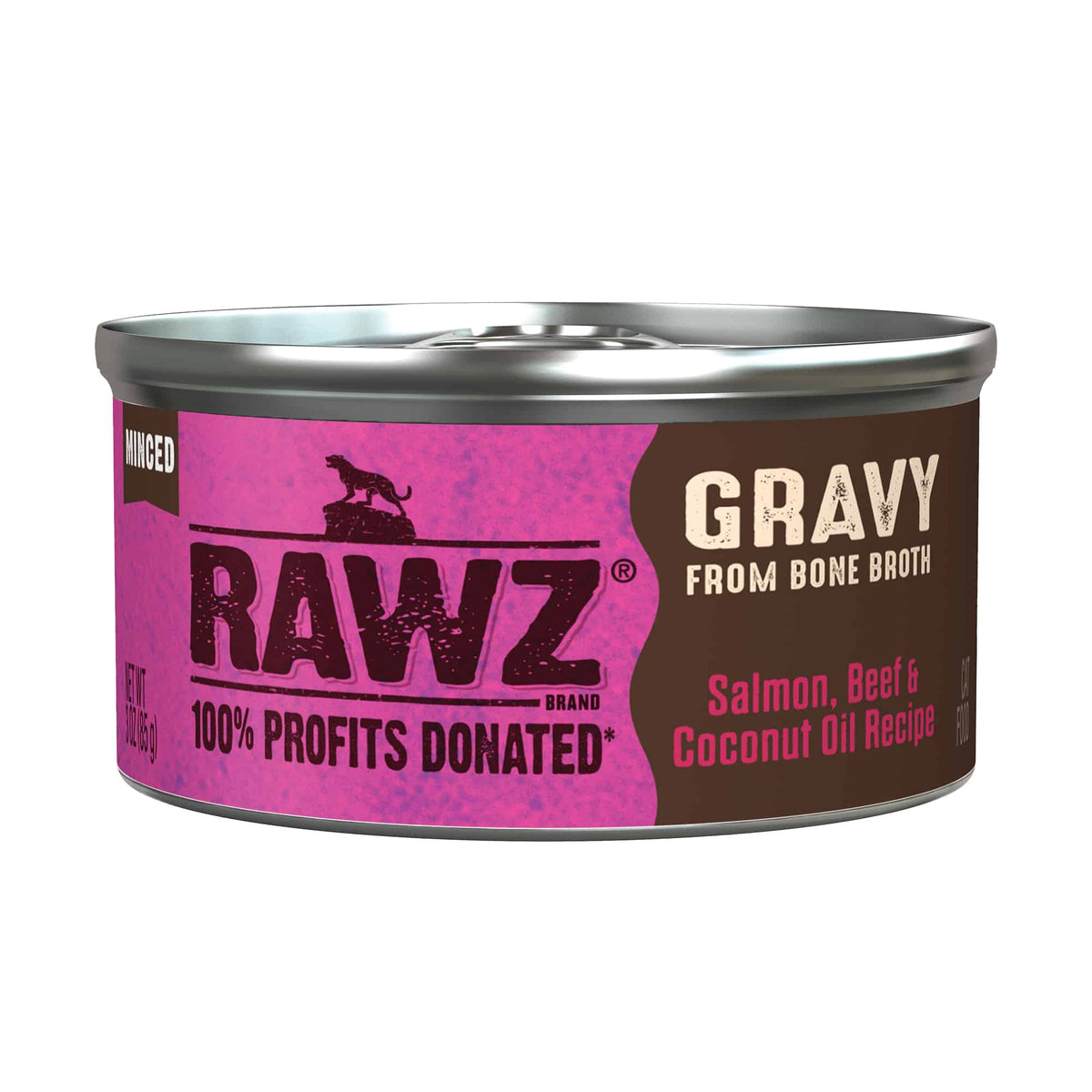 Rawz 156g Gravy Minced Salmon, Beef and Coconut Oil Canned Cat Food ...