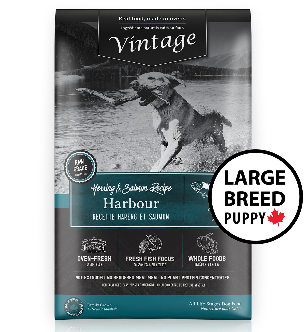 Vintage Oven Fresh Harbour Salmon & Herring Large Breed Puppy Dog Food ...