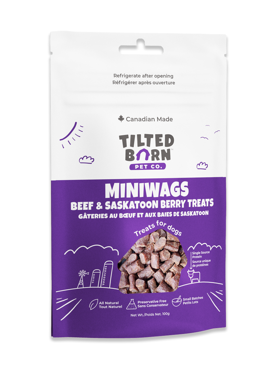 Tilted Barn 100g Canadian Beef & Saskatoon Berry Miniwags Dog Treats ...